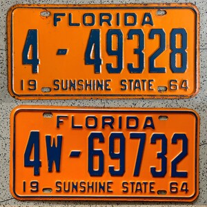 Vintage FLORIDA License Plates ALL ORIGINAL Antique Auto Tags - Etsy