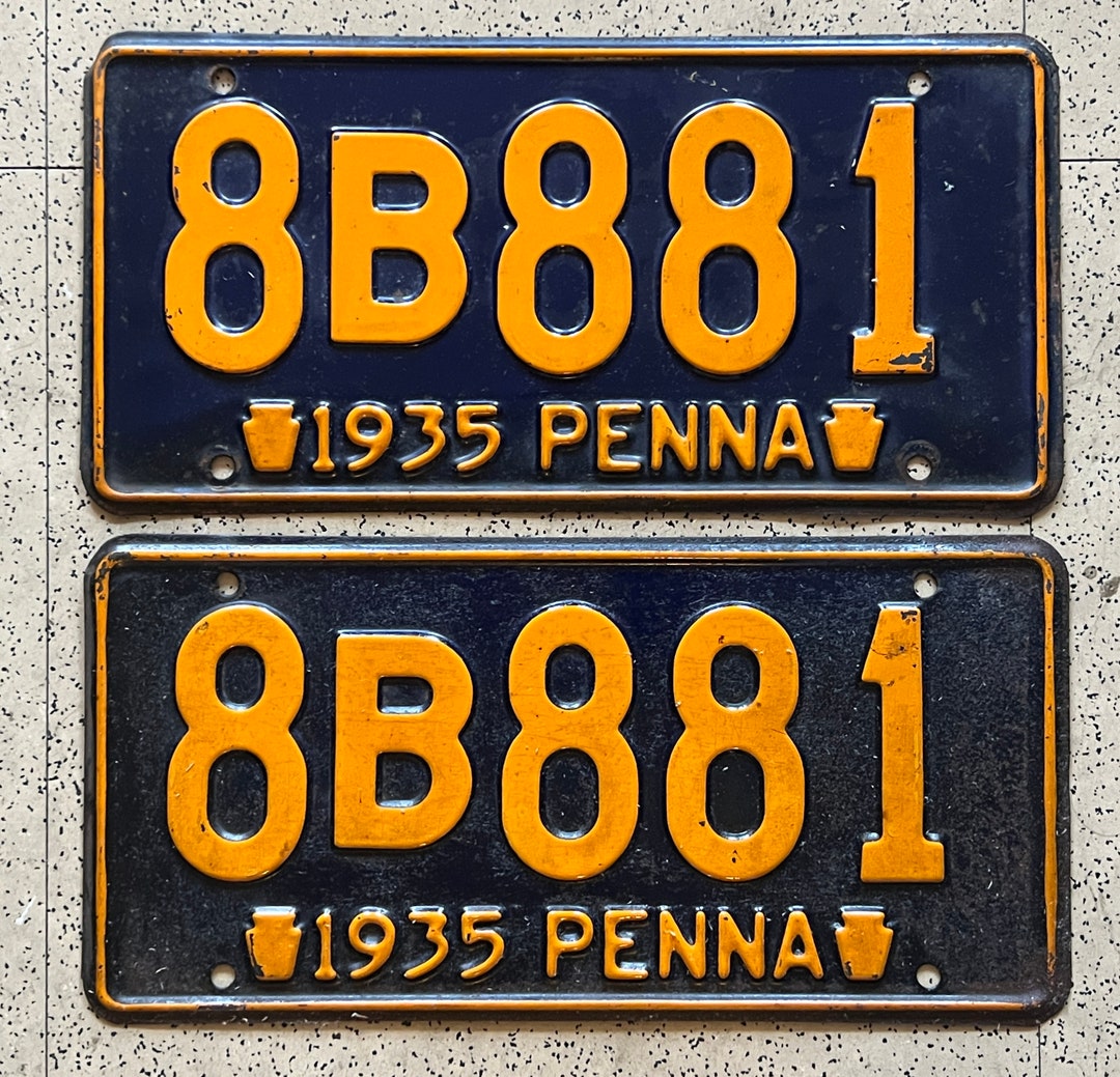 Vintage PENNSYLVANIA License Plates ALL ORIGINAL Antique - Etsy