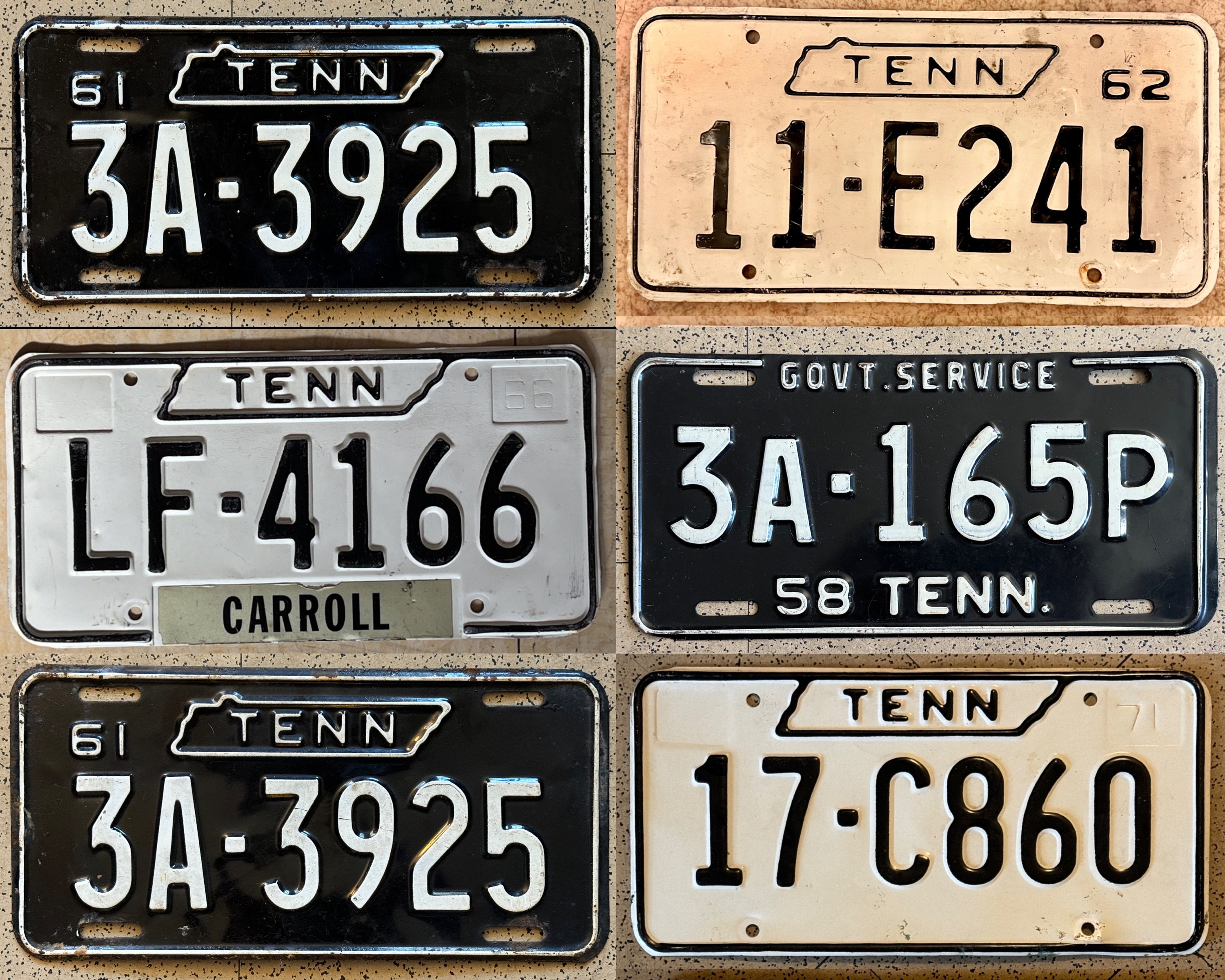 Vintage TENNESSEE License Plates ALL ORIGINAL Antique Auto Tags Man ...