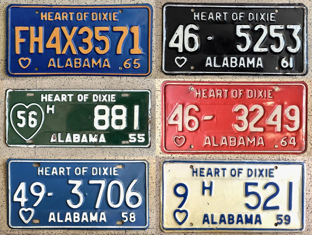 Vintage ALABAMA License Plates – ALL ORIGINAL Antique Auto Tags Man ...