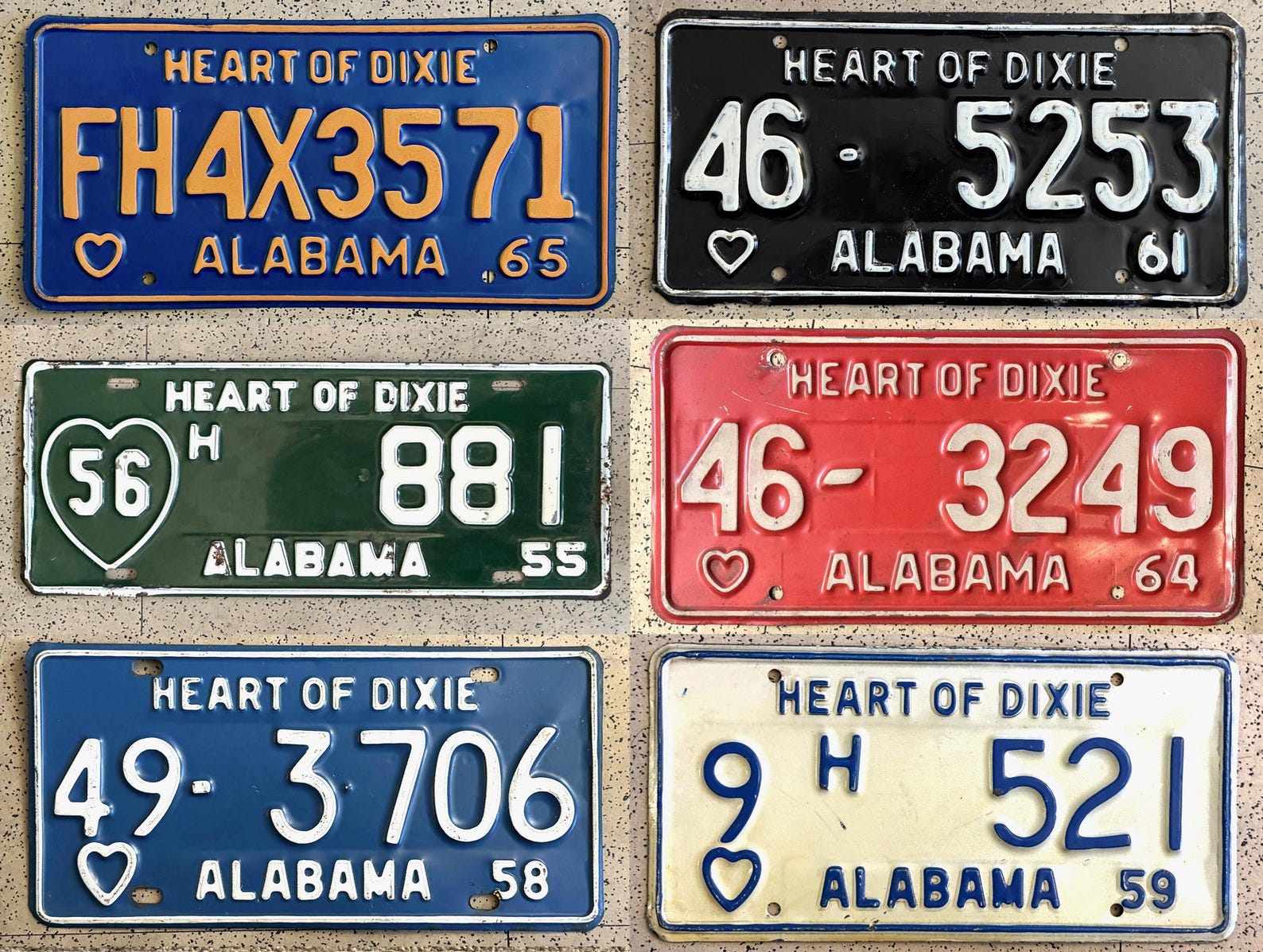 Vintage ALABAMA License Plates – ALL ORIGINAL Antique Auto Tags Man ...