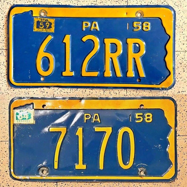 Vintage PENNSYLVANIA License Plates – ALL ORIGINAL Antique Auto Tags - Etsy