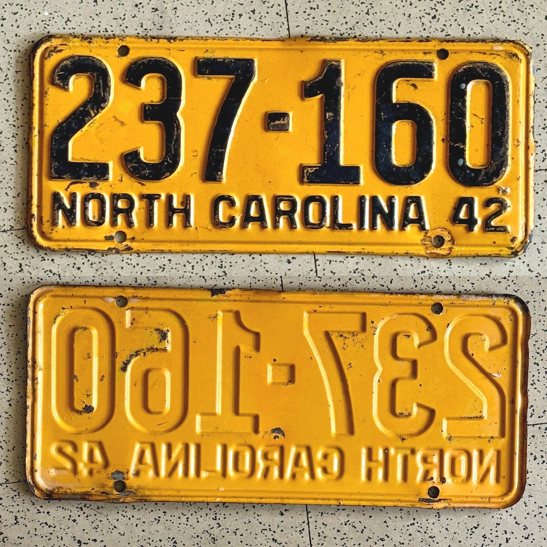 Vintage NORTH CAROLINA License Plates All ORIGINAL Antique Auto Tags - Etsy