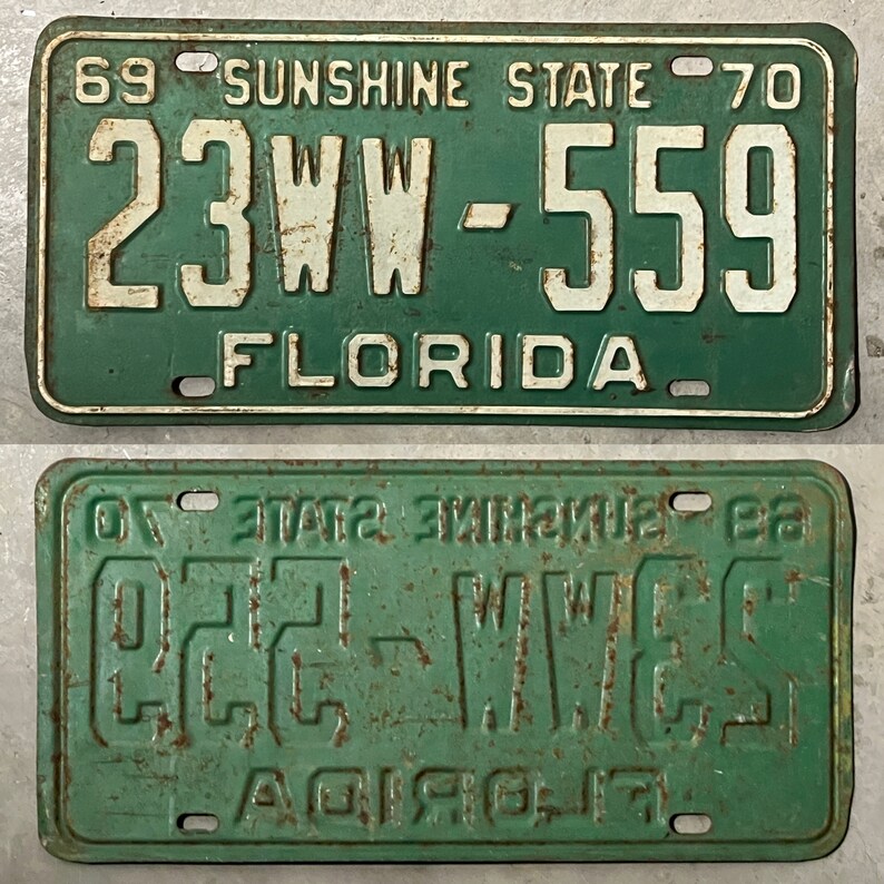 Vintage FLORIDA License Plates ALL ORIGINAL Antique Auto Tags - Etsy