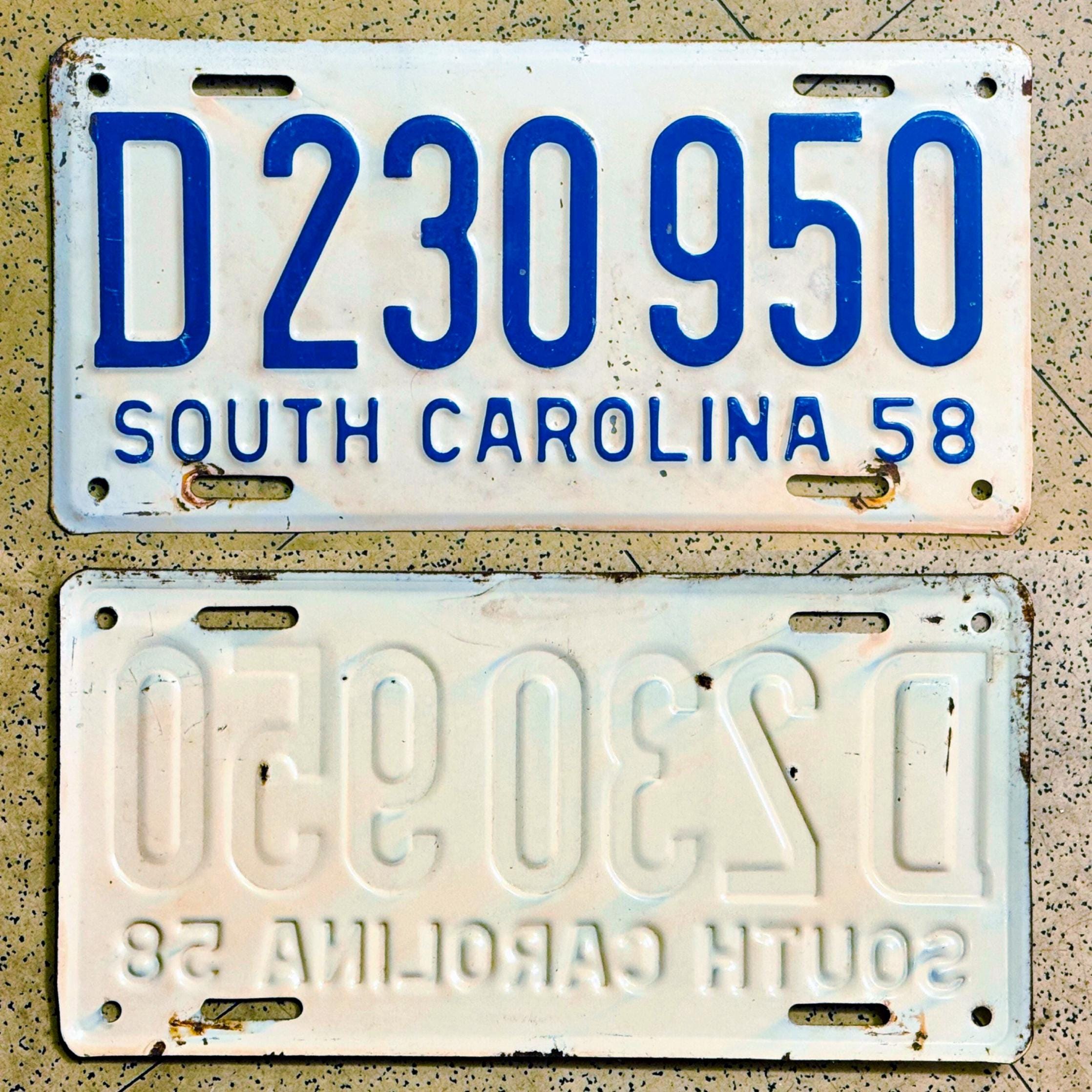 Vintage SOUTH CAROLINA License Plates – All ORIGINAL Antique Auto Tags ...