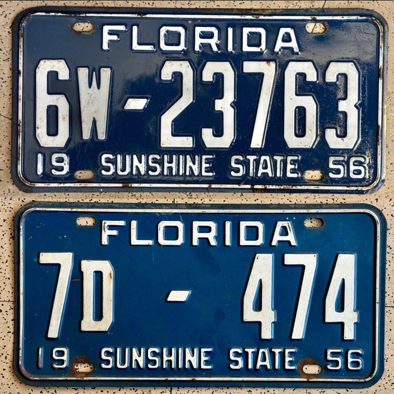 Vintage FLORIDA License Plates ALL ORIGINAL Antique Auto Tags - Etsy