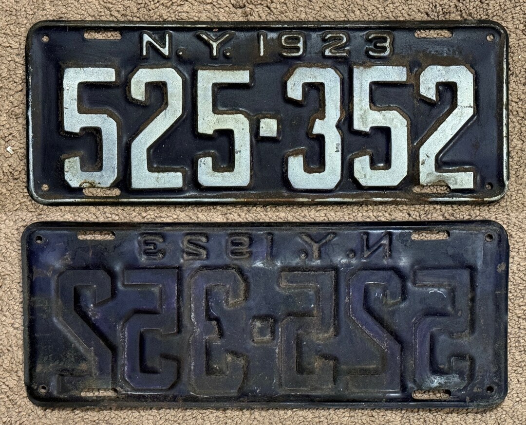 Vintage New York License Plates ALL ORIGINAL Antique Auto Tags Man Cave ...