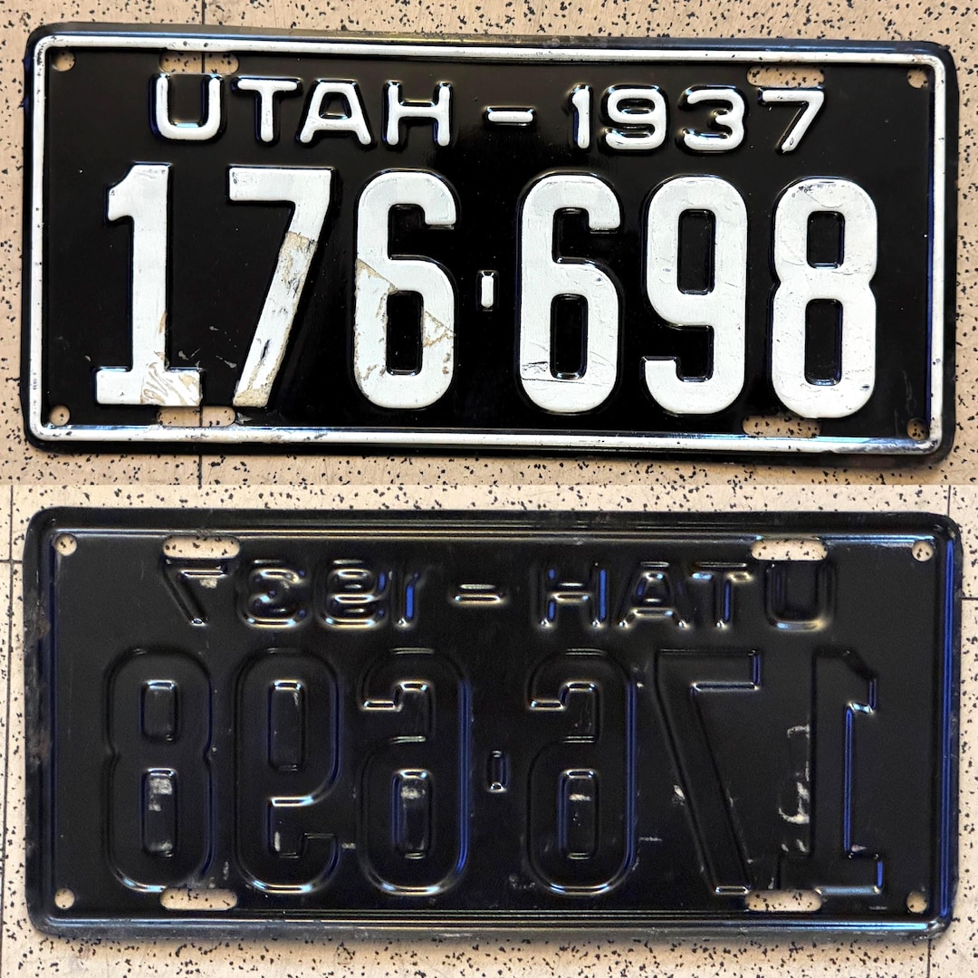 Vintage UTAH License Plates – ALL ORIGINAL Antique Old Auto Car Tags - Etsy