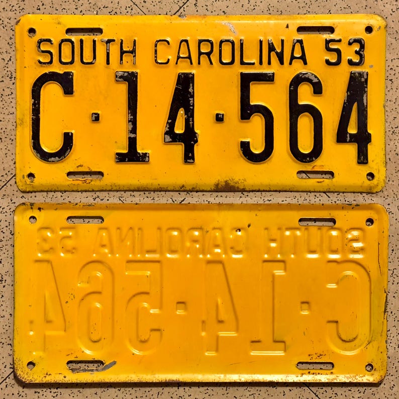 Vintage South Carolina License Plates ALL ORIGINAL Antique Auto Tags - Etsy
