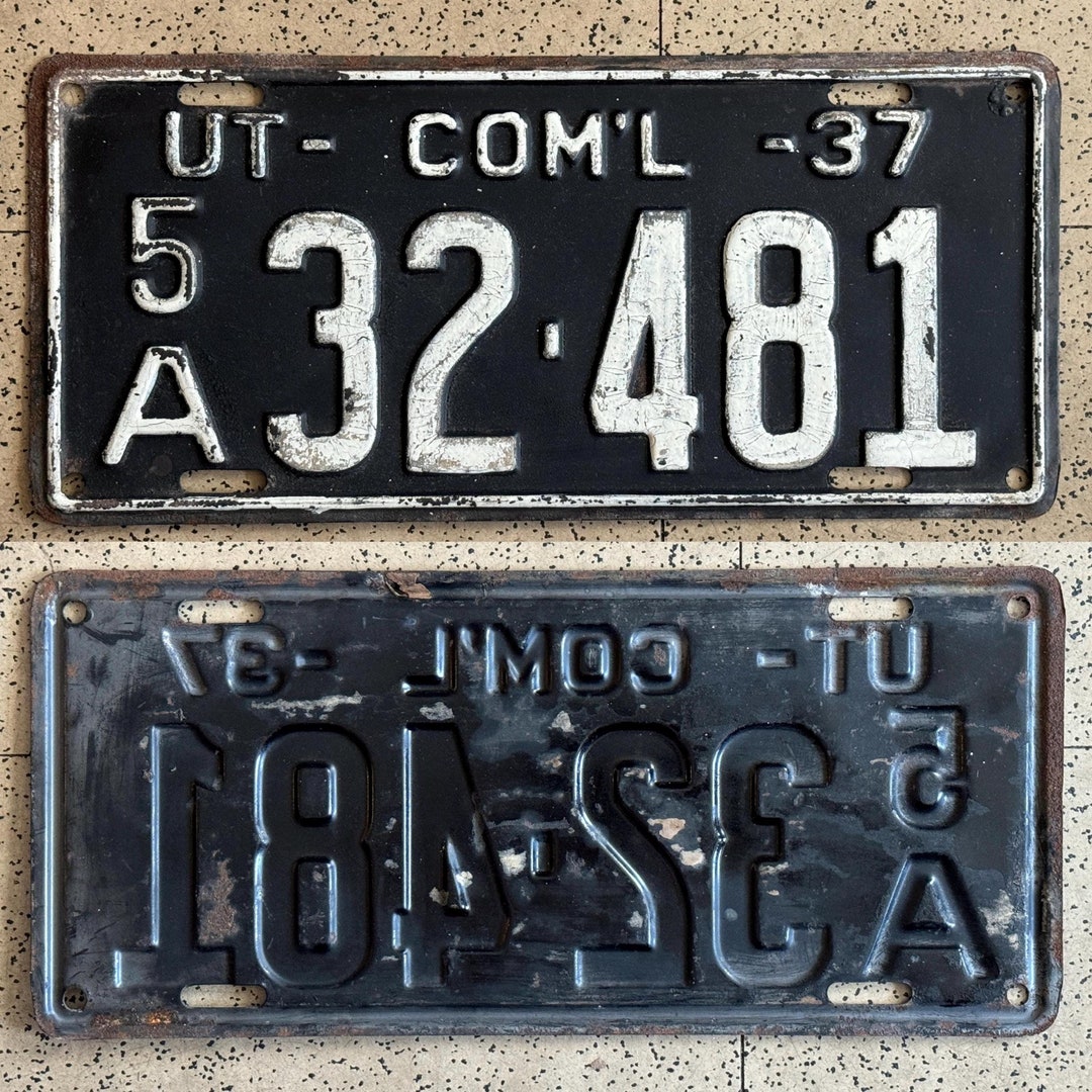 Vintage UTAH License Plates ALL ORIGINAL Antique Old Auto Car Tags - Etsy