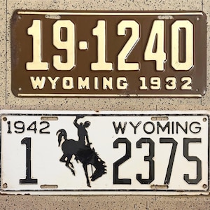 Vintage WYOMING License Plates ALL ORIGINAL Antique Auto Tags - Etsy
