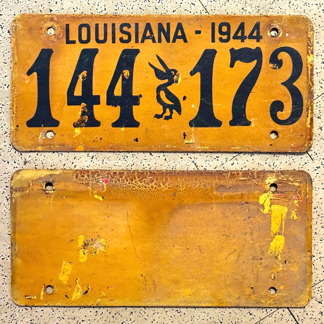 Vintage LOUISIANA License Plates – ALL ORIGINAL Antique Auto Tags - Etsy