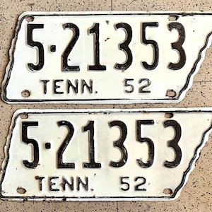 Vintage TENNESSEE License Plates – ALL ORIGINAL Antique Auto Car Tags ...