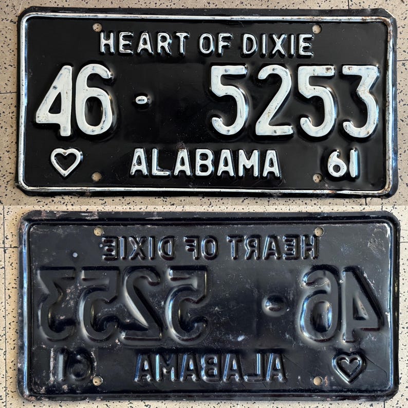 Vintage ALABAMA License Plates – ALL ORIGINAL Antique Auto Tags Man ...