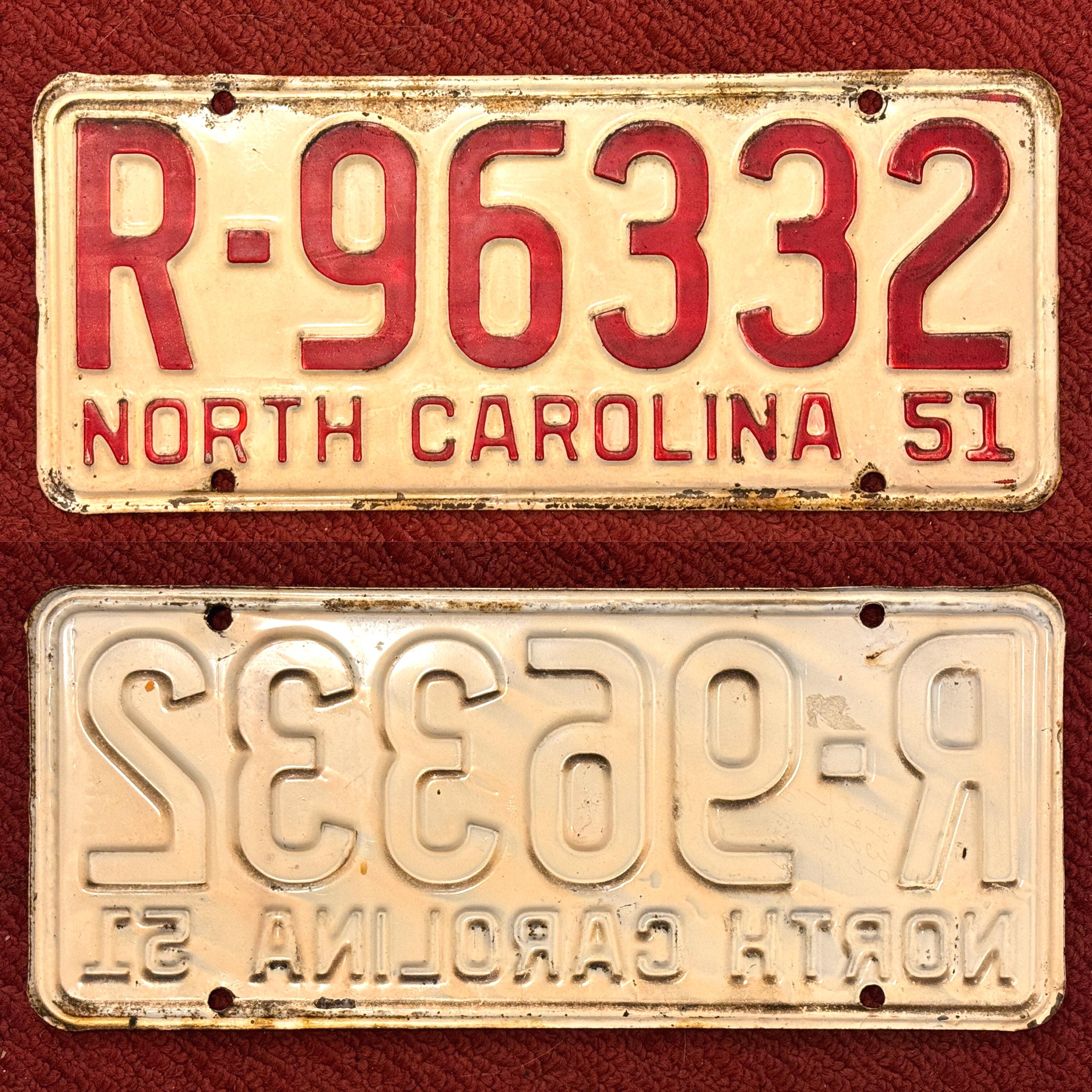 Vintage NORTH CAROLINA License Plates – All ORIGINAL Antique Auto Tags ...