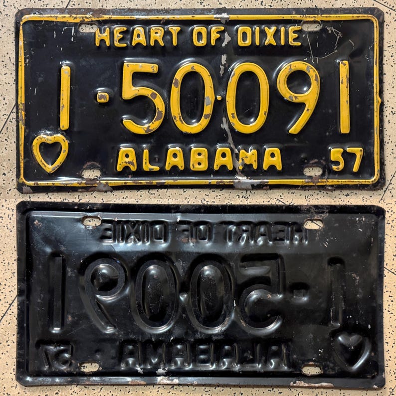 Vintage ALABAMA License Plates – ALL ORIGINAL Antique Auto Tags Man ...