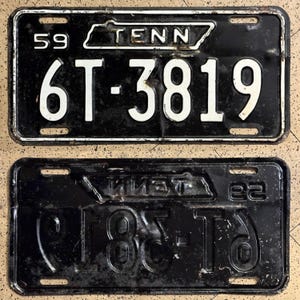 Vintage TENNESSEE License Plates – ALL ORIGINAL Antique Auto Car Tags ...