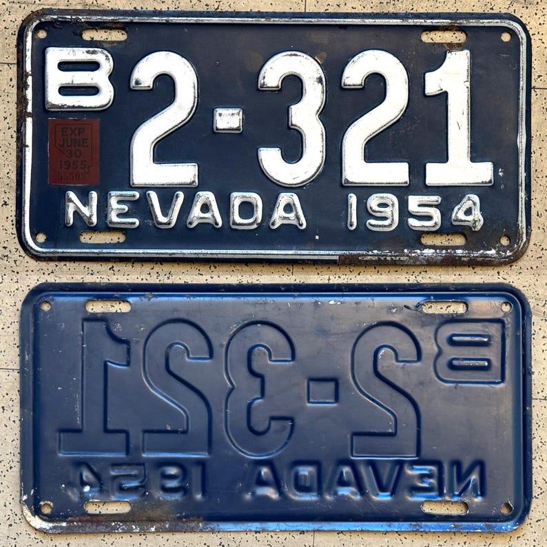 Vintage NEVADA License Plates – ALL ORIGINAL Antique Auto Car Tags - Etsy