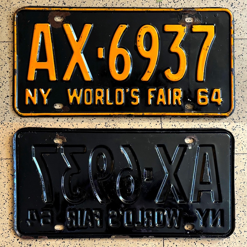 Vintage New York License Plates – ALL ORIGINAL Antique Auto Tags Man ...
