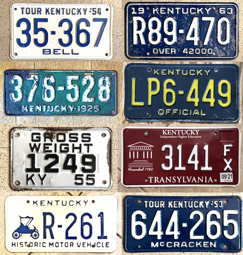 Vintage KENTUCKY License Plates – ALL ORIGINAL Antique Auto/car Tags - Etsy