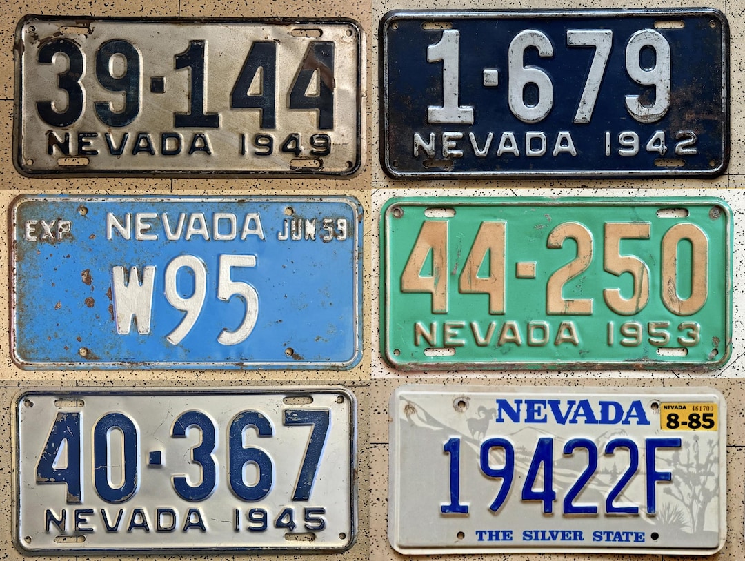 Vintage NEVADA License Plates – ALL ORIGINAL Antique Auto Tags - Etsy