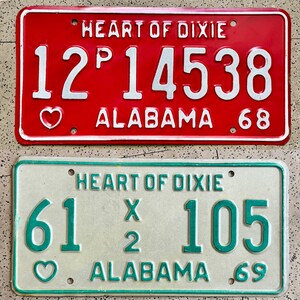 Vintage ALABAMA License Plates – ALL ORIGINAL Antique Auto Tags Man ...