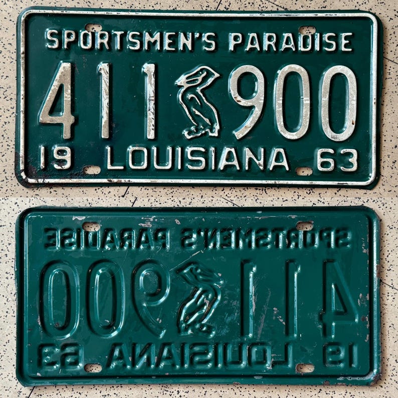 Vintage LOUISIANA License Plates – ALL ORIGINAL Antique Auto Tags - Etsy