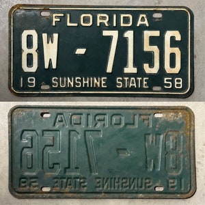 Vintage FLORIDA License Plates ALL ORIGINAL Antique Auto Tags - Etsy
