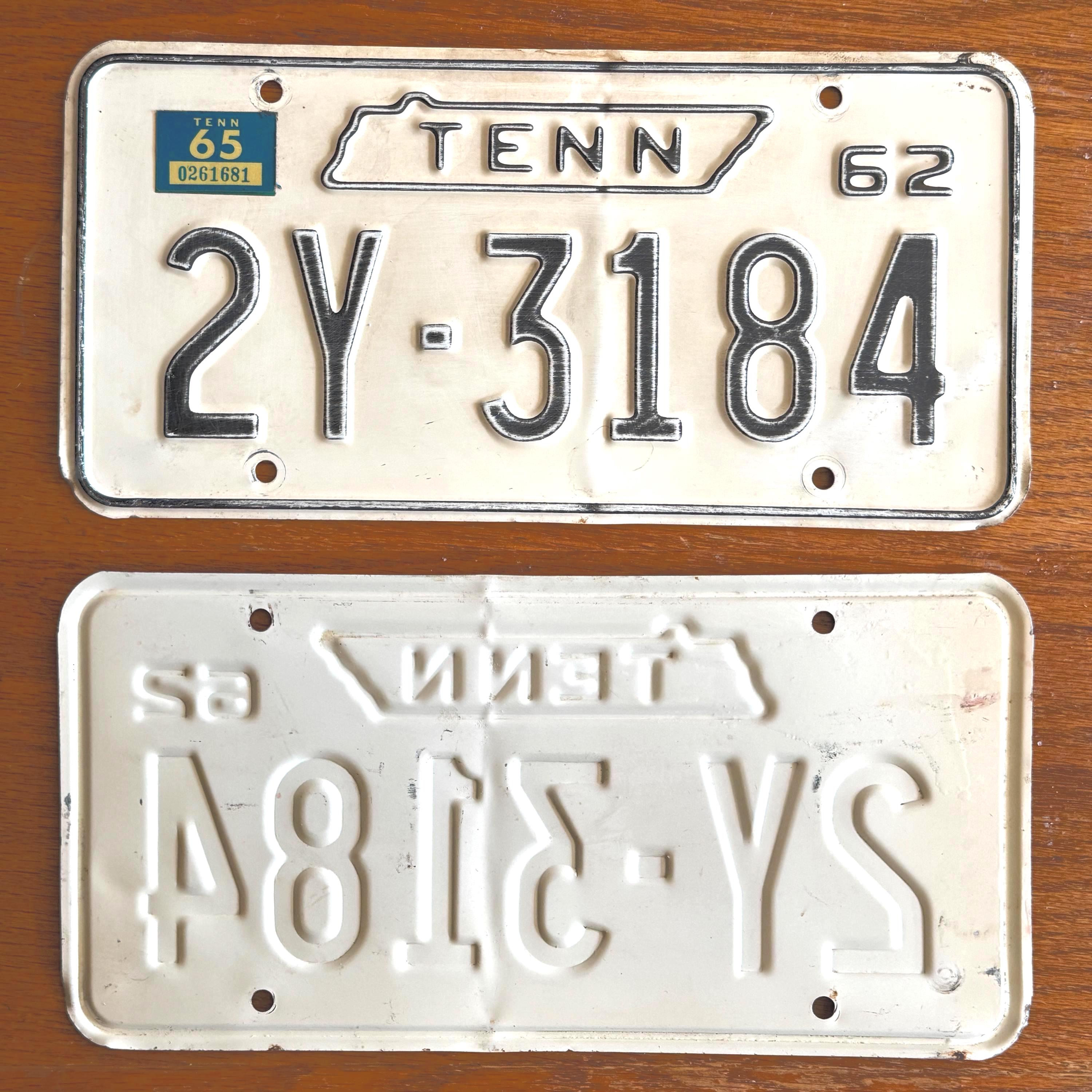 Vintage TENNESSEE License Plates – ALL ORIGINAL Antique Auto Car Tags ...