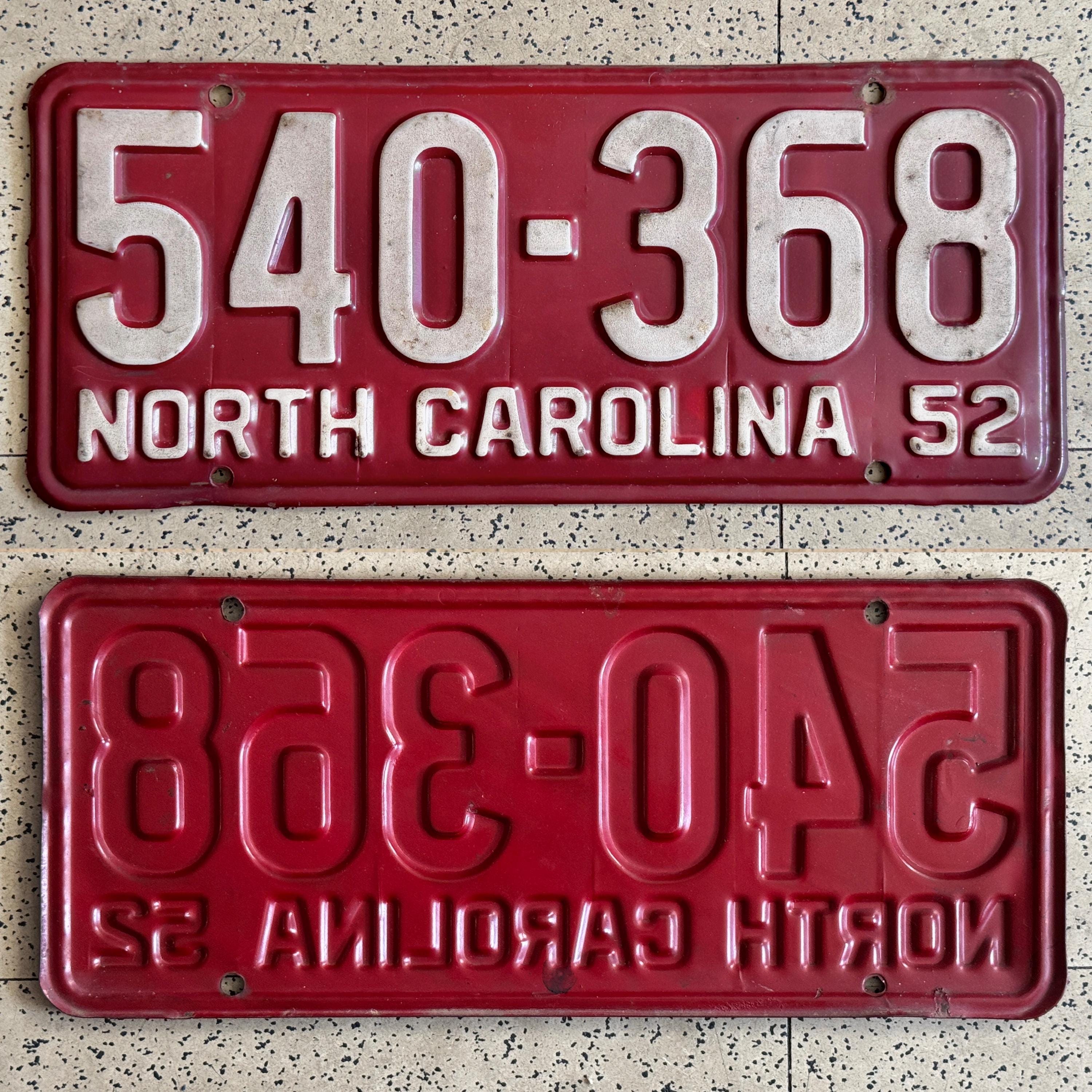 Vintage NORTH CAROLINA License Plates – All ORIGINAL Antique Auto Tags ...