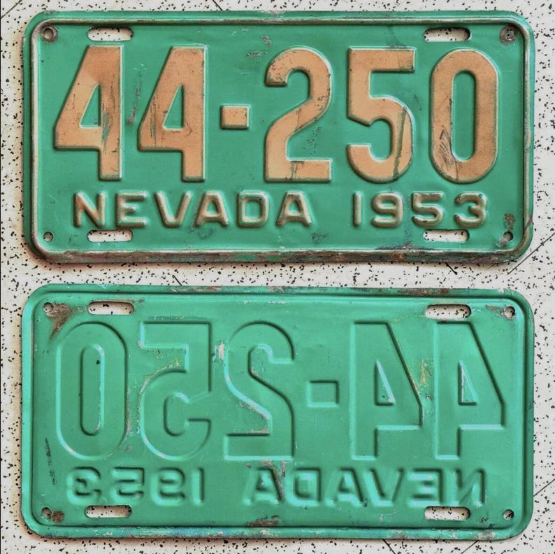 Vintage NEVADA License Plates – ALL ORIGINAL Antique Auto Tags - Etsy