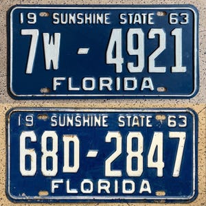 Vintage FLORIDA License Plates – ALL ORIGINAL Antique Auto/car Tags - Etsy