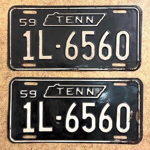 Vintage TENNESSEE License Plates – ALL ORIGINAL Antique Auto Car Tags ...