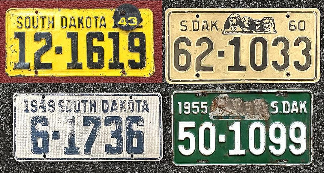 Vintage SOUTH DAKOTA License Plates – Original Antique Auto Tags - Etsy