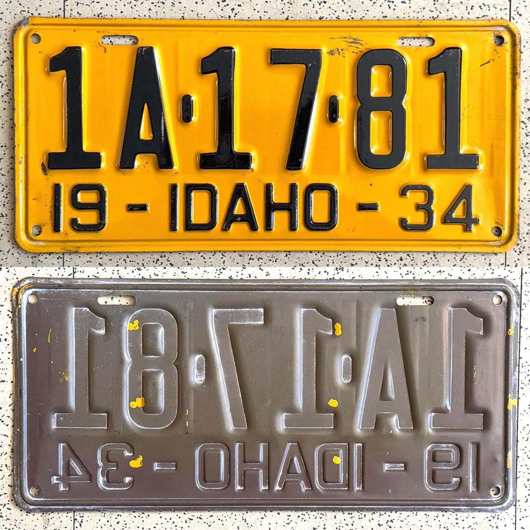 Vintage IDAHO License Plates – ORIGINAL BRILLIANT Antique Auto Car Tags ...
