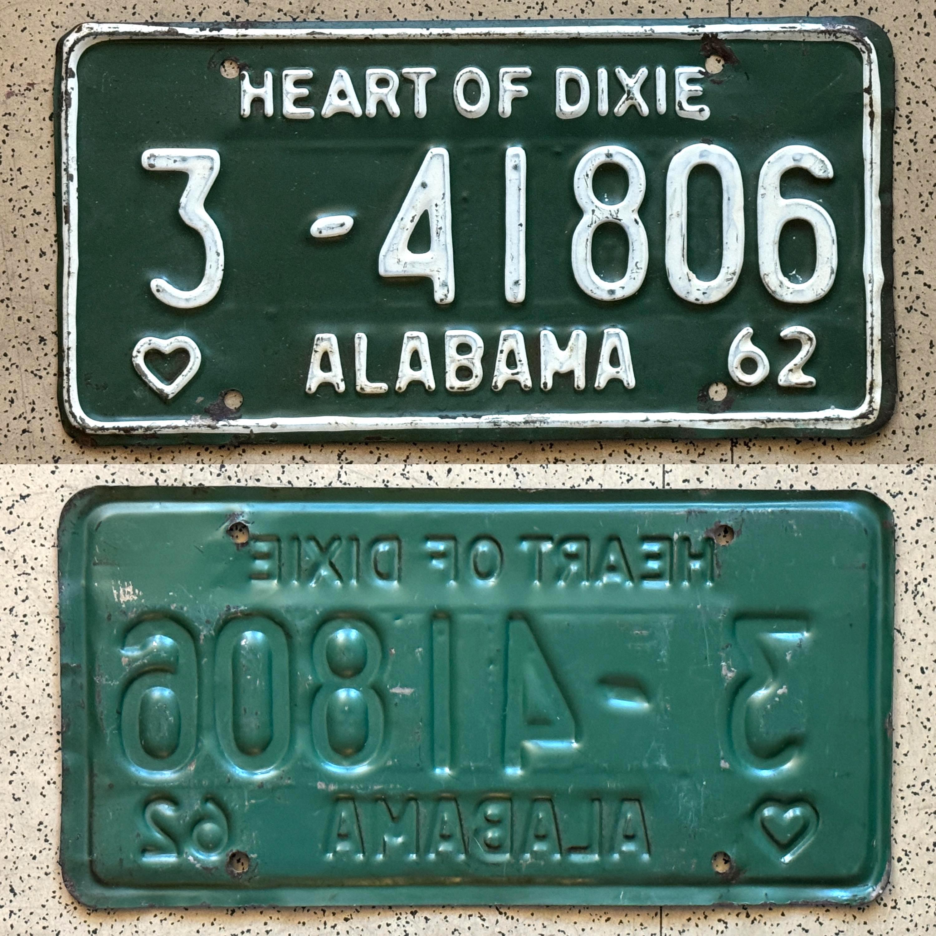 Vintage ALABAMA License Plates – ALL ORIGINAL Antique Auto Tags Man ...