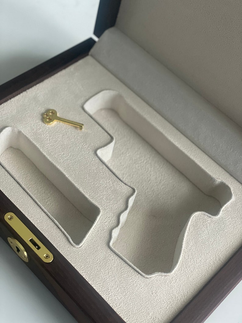 Glock 19 Case. Hard Ash Wood & Leather Gun Box Handcrafted Custom Gift ...