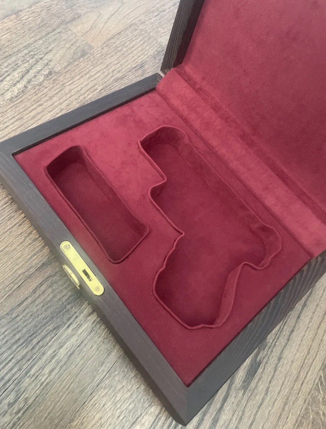 Glock 19 Case Hard Ash Wood & Leather Gun Box Handcrafted Custom Gift ...