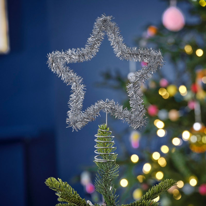 Tinsel Tree Topper - Etsy