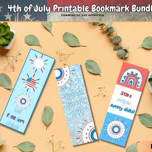 4th of July Bookmark Bundle | 15 Printable Patriotic Bookmarks | Red ...