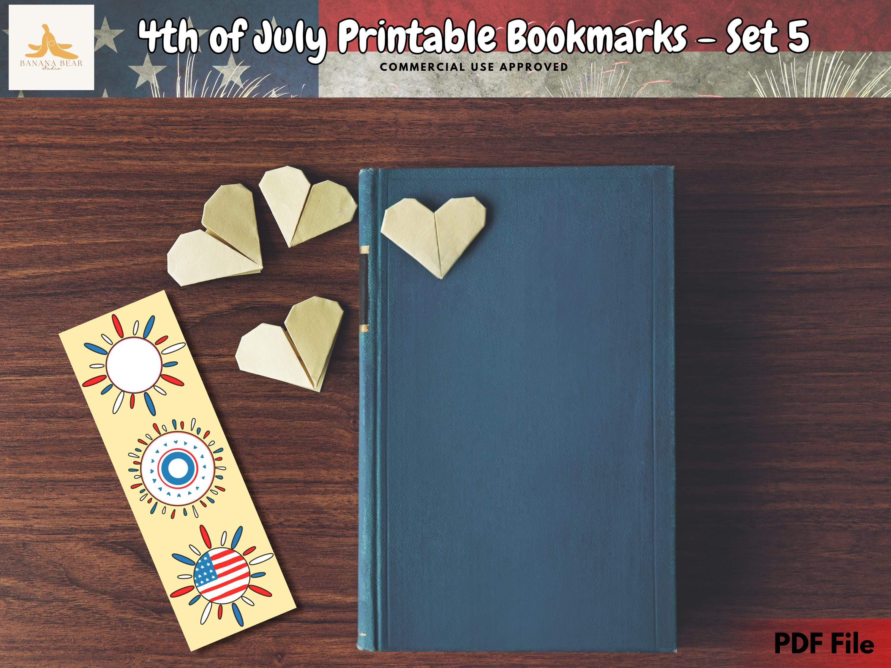 4th of July Printable Bookmarks | Set 5 | Patriotic Sun Design ...