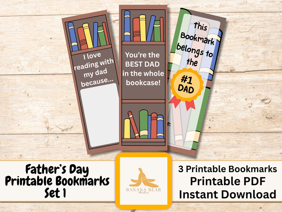 Father's Day Printable Bookmarks - Set 1 | #1 Dad, Reading Buddy ...