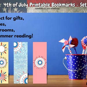 4th of July Printable Bookmarks | Set 5 | Patriotic Sun Design ...