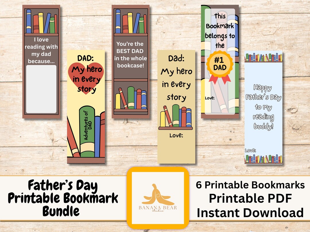 Father's Day Printable Bookmark Bundle | #1 Dad, Reading Buddy ...