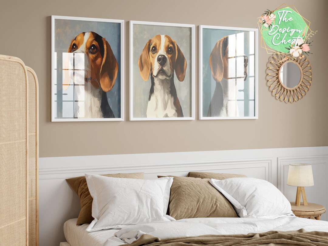 Set of 6 Beagle Dog Portraits Digital Download – Beagle Wall Art Prints ...