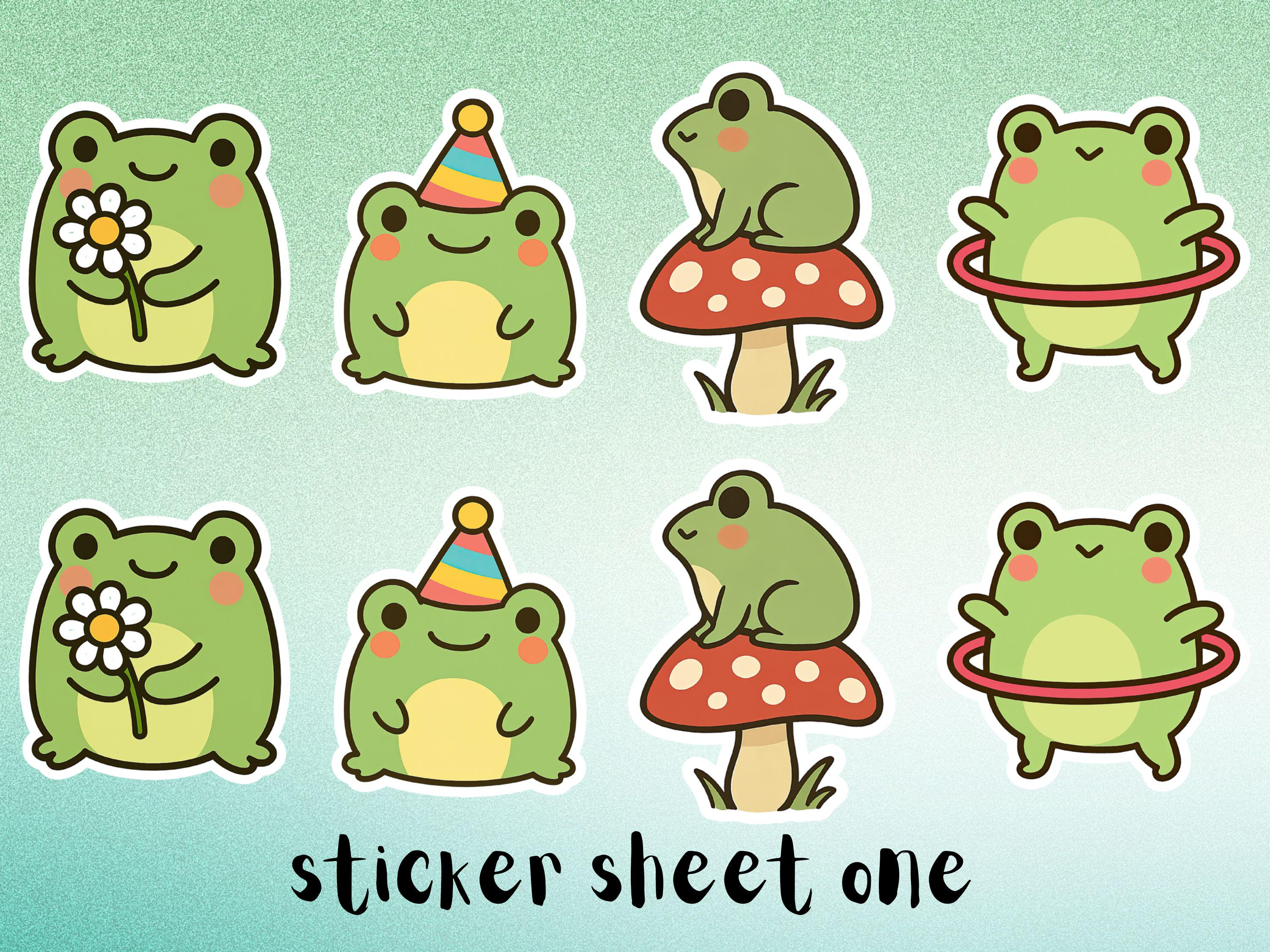 32 PNG Froggie and Friends Frog Stickers Bundle – Cute Printable Frog ...
