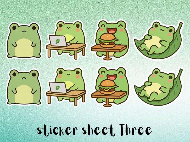32 PNG Froggie and Friends Frog Stickers Bundle – Cute Printable Frog ...