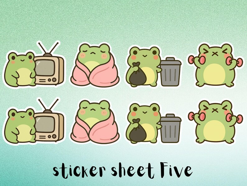 32 PNG Froggie and Friends Frog Stickers Bundle – Cute Printable Frog ...