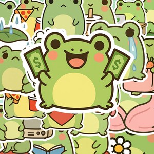 32 PNG Froggie and Friends Frog Stickers Bundle – Cute Printable Frog ...