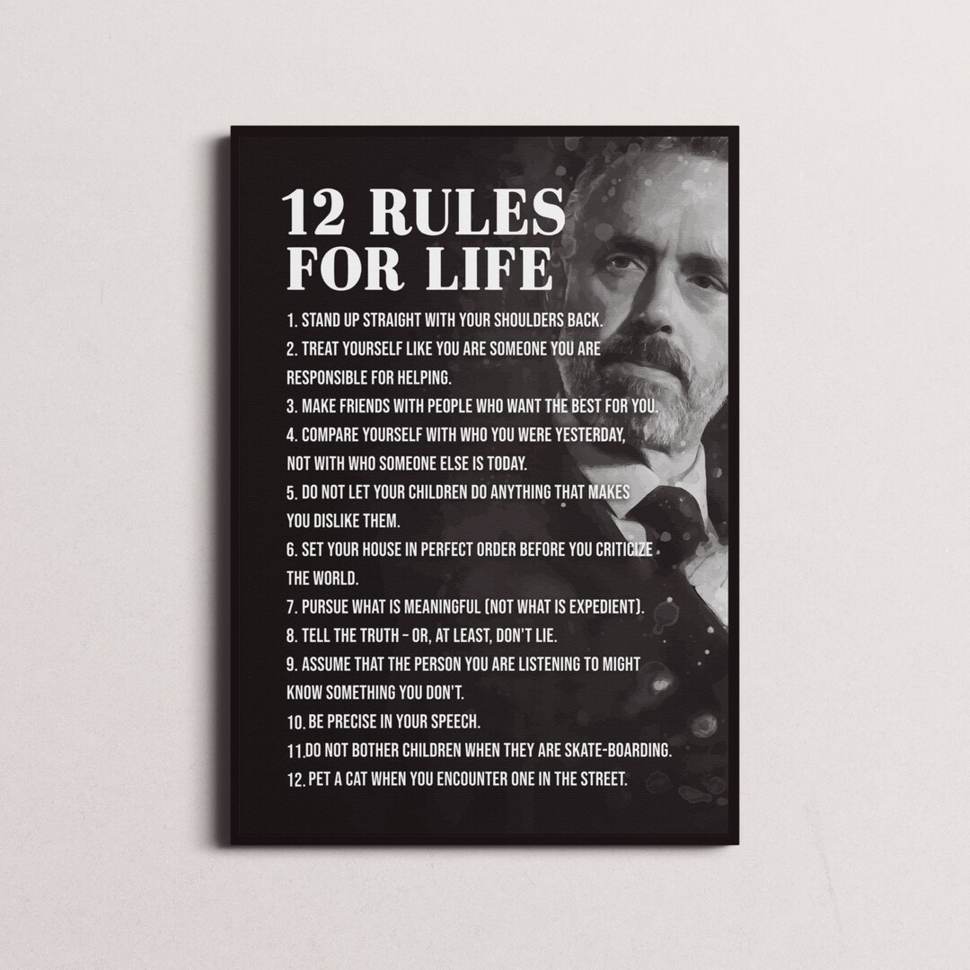 Jordan Peterson 12 Rules for Life Poster Jordan Peterson - Etsy Australia
